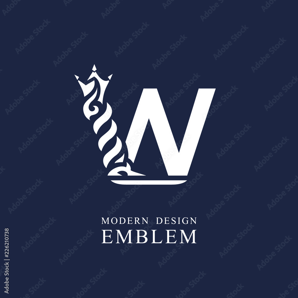 Capital letter W. Graceful royal style. Minimal art design. Elegant ...
