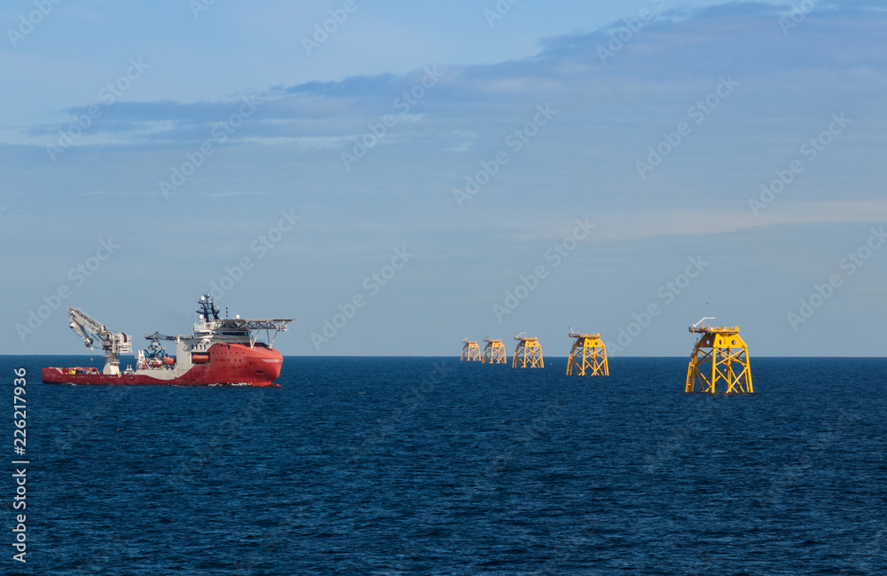 Offshore vessel at offshore Stock Photo | Adobe Stock