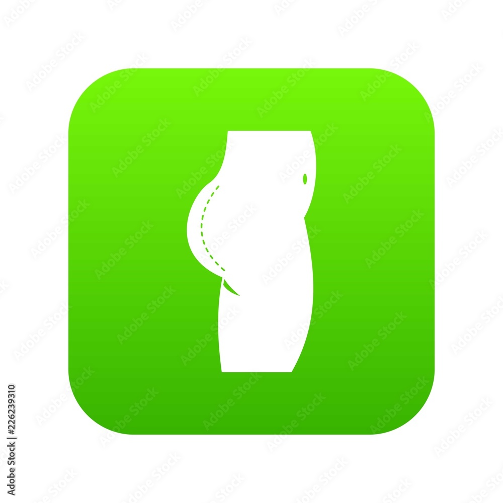 Plastic surgery of buttocks icon digital green for any design isolated ...