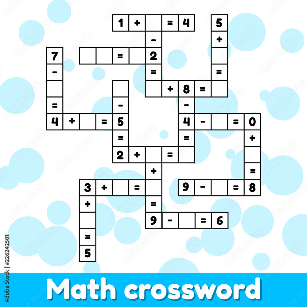 Math educational game for preschool and school age children. Vector ...