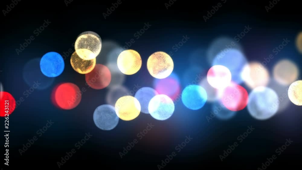 Night City Lights Seamless 3d Animation with Flares. Looped Defocused ...