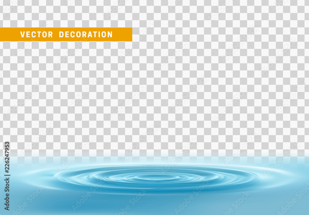 Realistic water ripples and round weave with curle. Vector Isolated ...