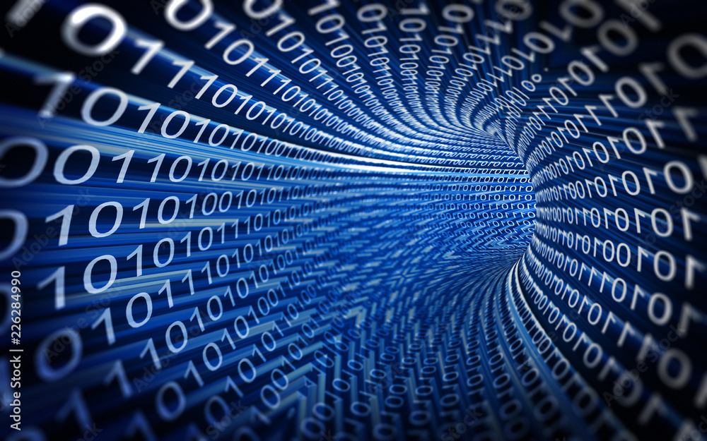 Digital numbers 0 1 panorama Stock Illustration | Adobe Stock