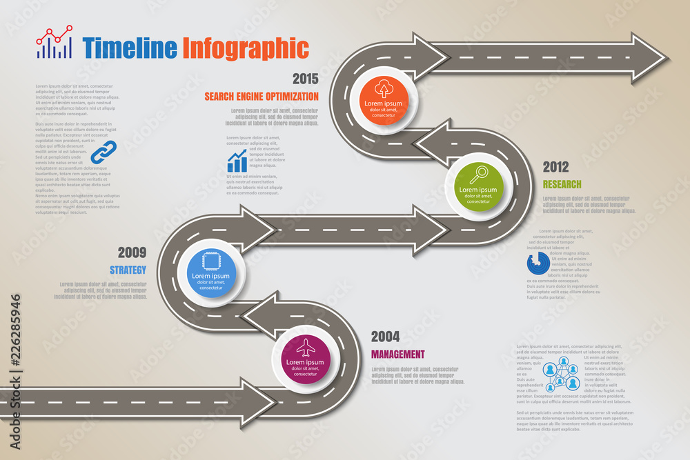 Business road map timeline infographic icons designed for abstract ...