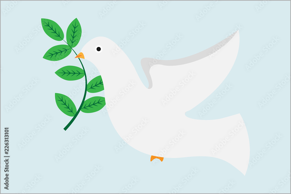Paloma blanca de la paz. Stock Vector | Adobe Stock