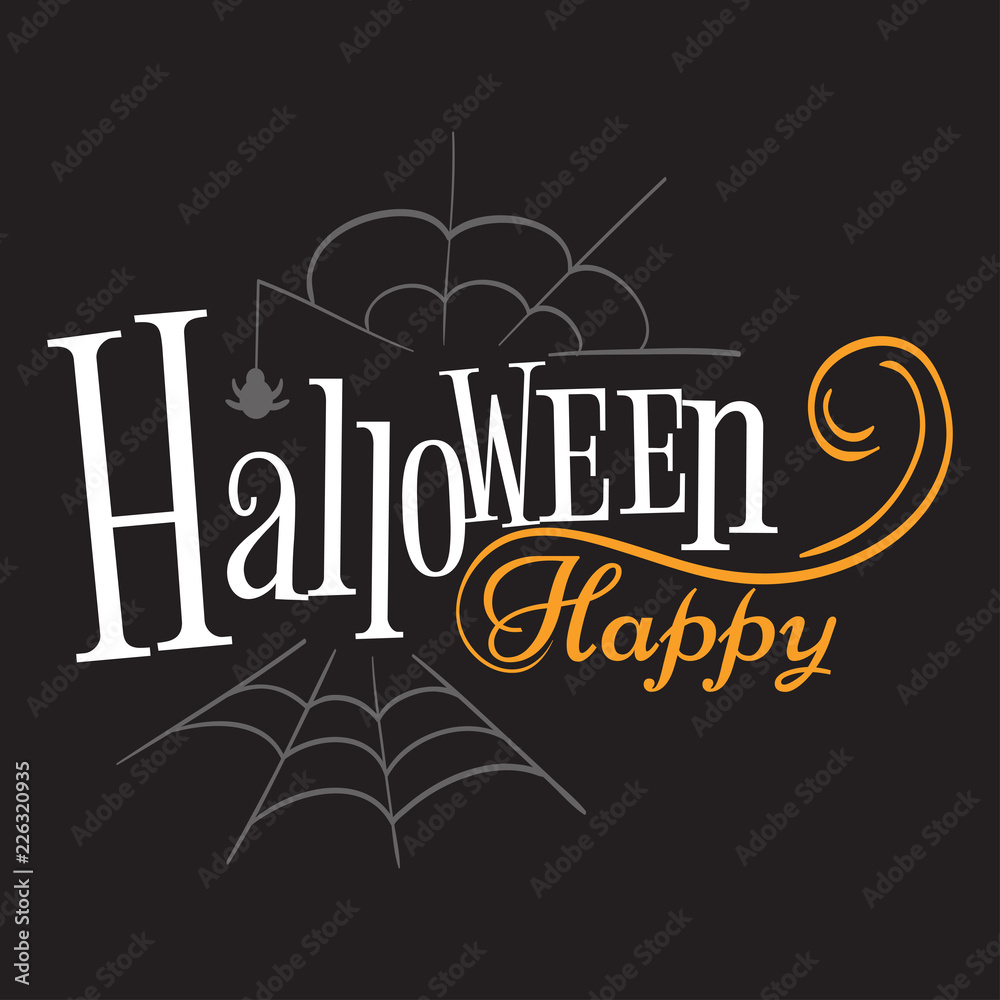 Happy Halloween logo sign vector illustration Stock Vector | Adobe Stock