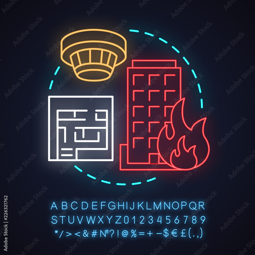 Fire department neon light concept icon Stock Vector | Adobe Stock