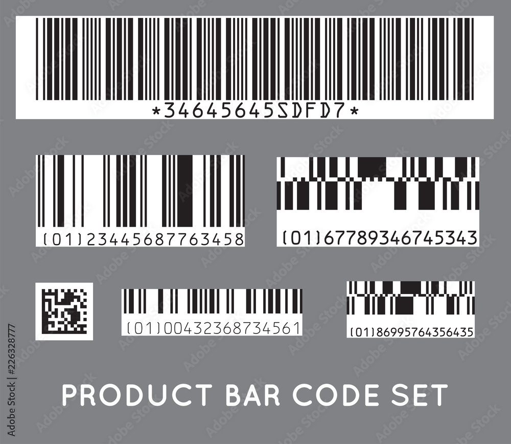 Bar code icon. Set of Modern Flat Barcode. Can be use as a template for ...