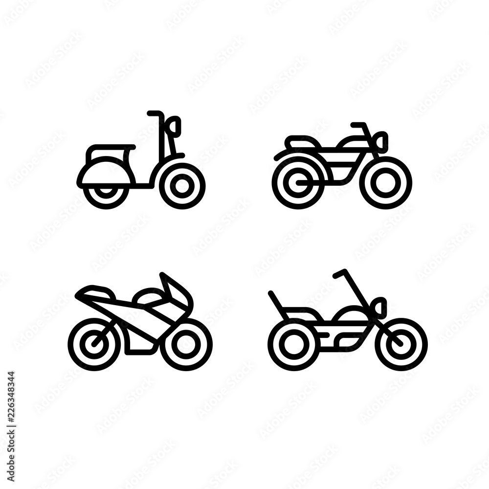 Motorcycle icon set Stock Vector | Adobe Stock