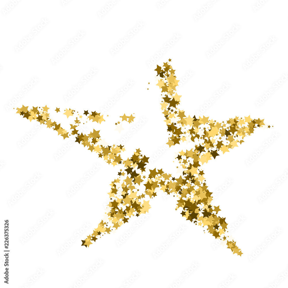 Golden star vector banner. Simple form. Template , card, vip, exclusive ...