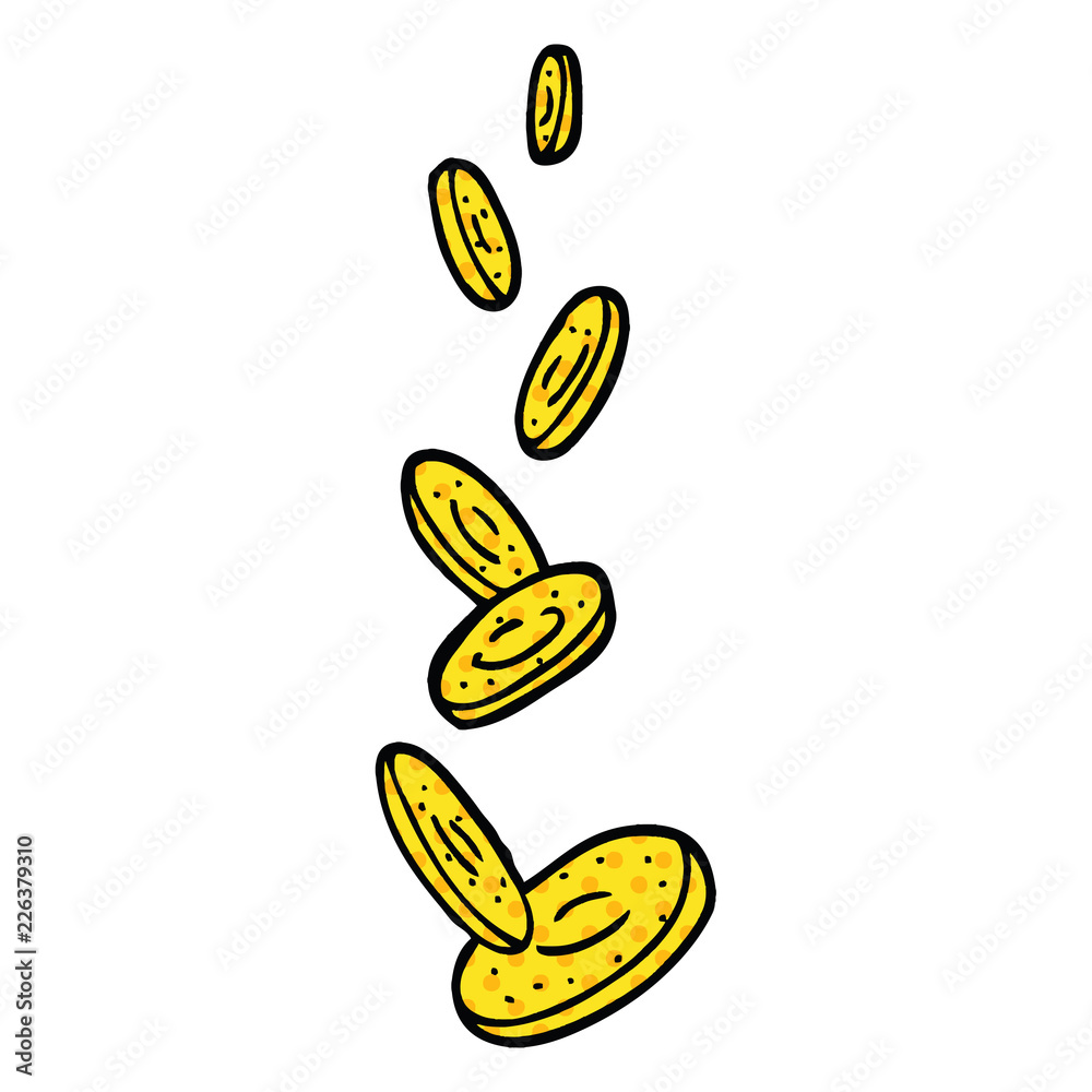 Cartoon Coins Falling