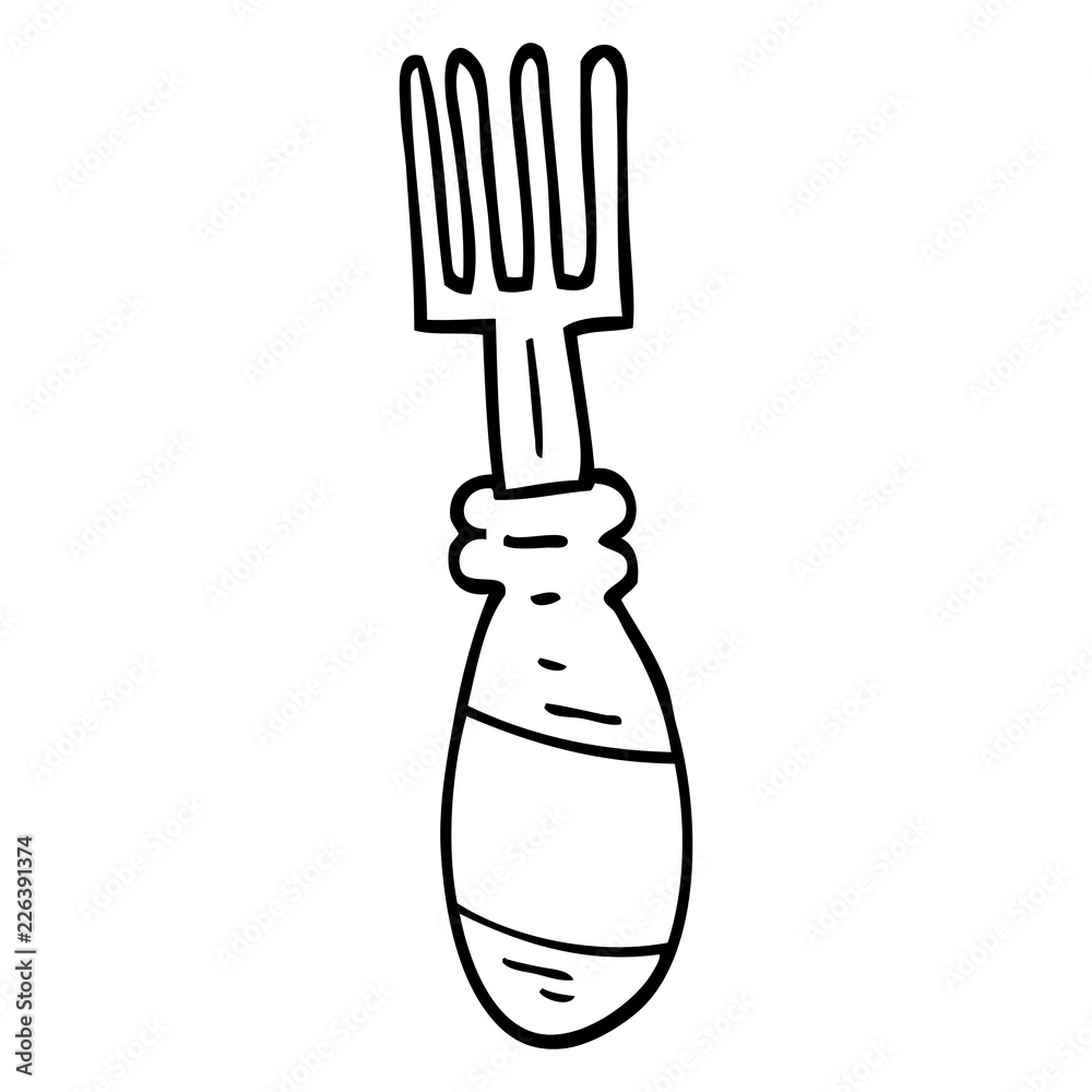 Black Cartoon Fork