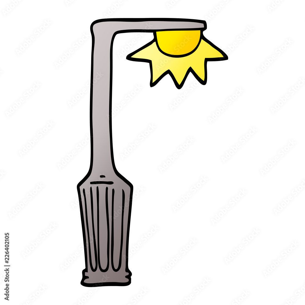 vector gradient illustration cartoon lamp post Stock Vector | Adobe Stock