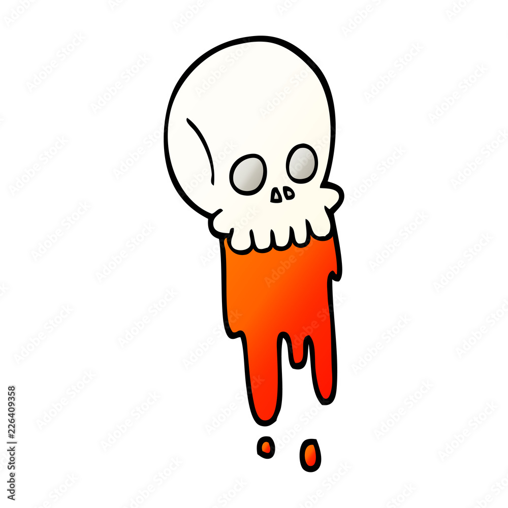 vector gradient illustration cartoon blood dripping skull Stock Vector ...