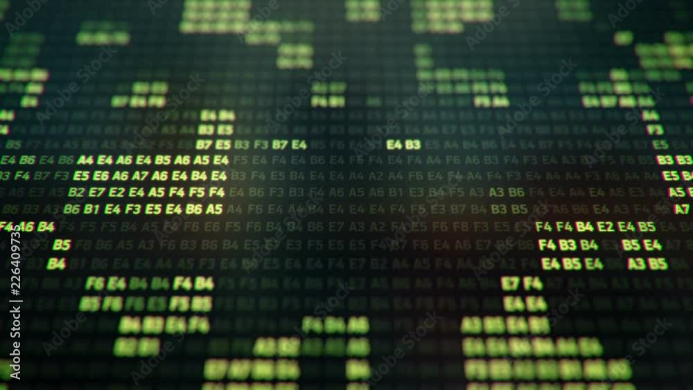 Technological background with representation of binary code. Binary digits in different ...