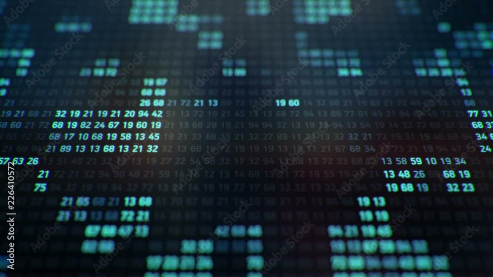 Technological background with representation of binary code. Binary digits in different ...