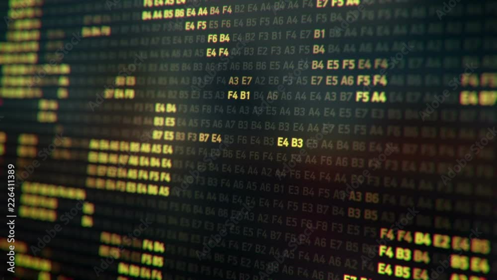 Technological background with representation of binary code. Binary digits in different ...