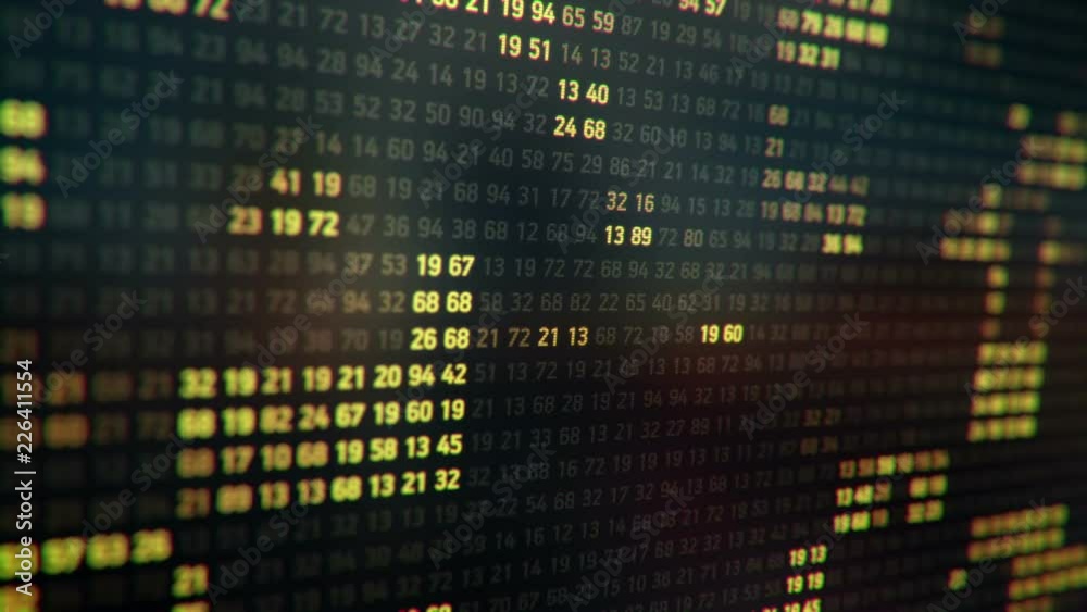 Technological background with representation of binary code. Binary digits in different ...