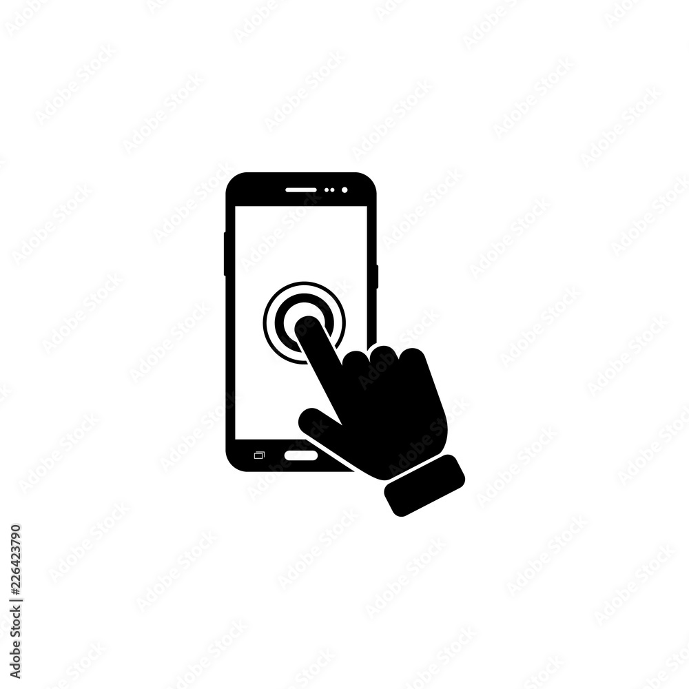 The click on the screen mobile phone icon. Element of touch screen ...
