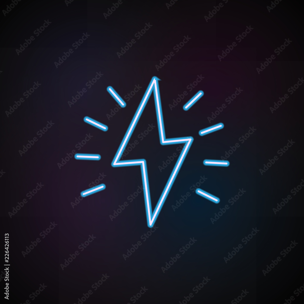 spark icon in neon style. One of Speed collection icon can be used for ...