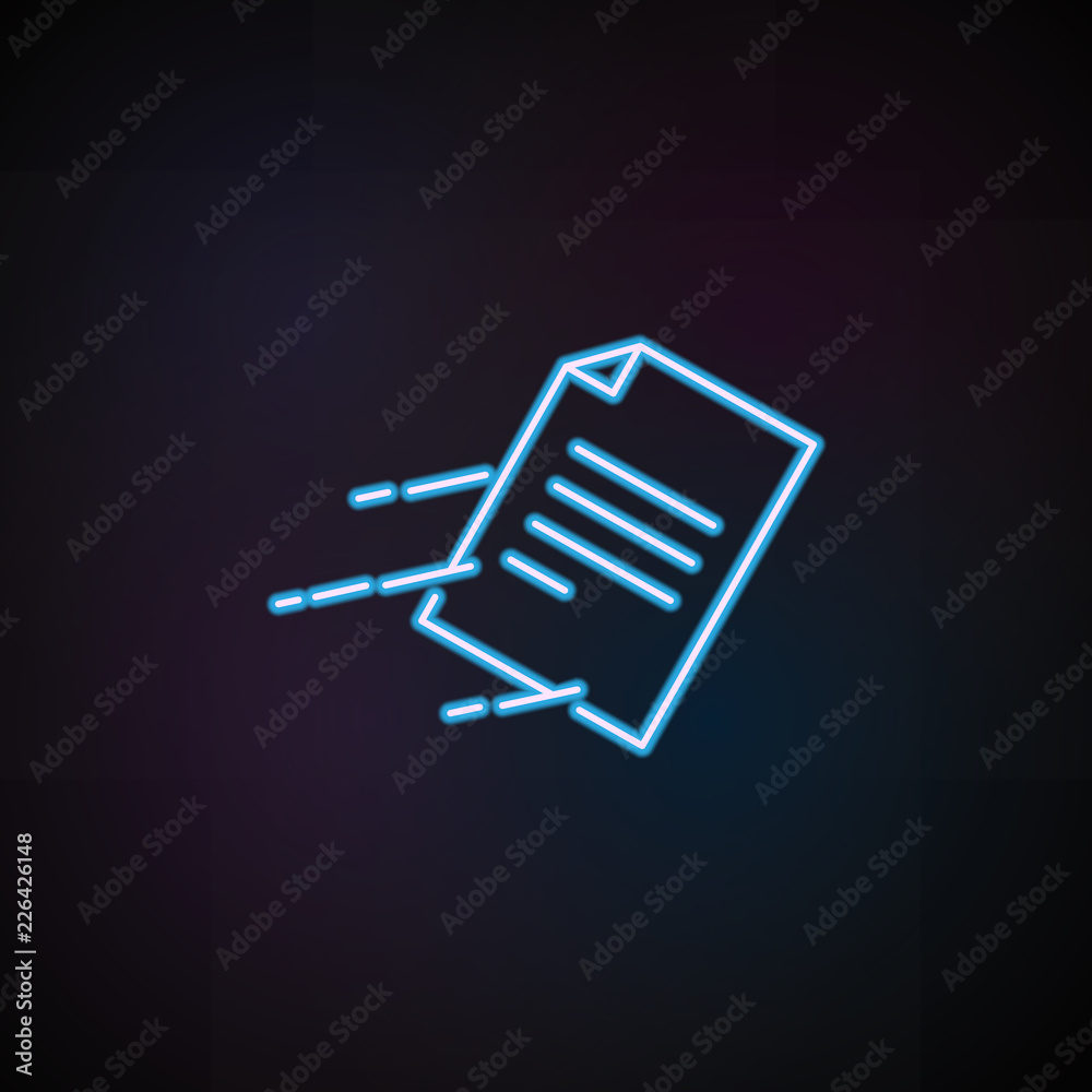 fast Mail icon in neon style. One of Speed collection icon can be used ...