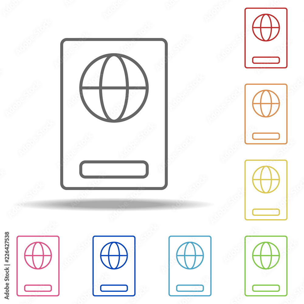 passport icon. Elements of Web in multi colored icons. Simple icon for ...