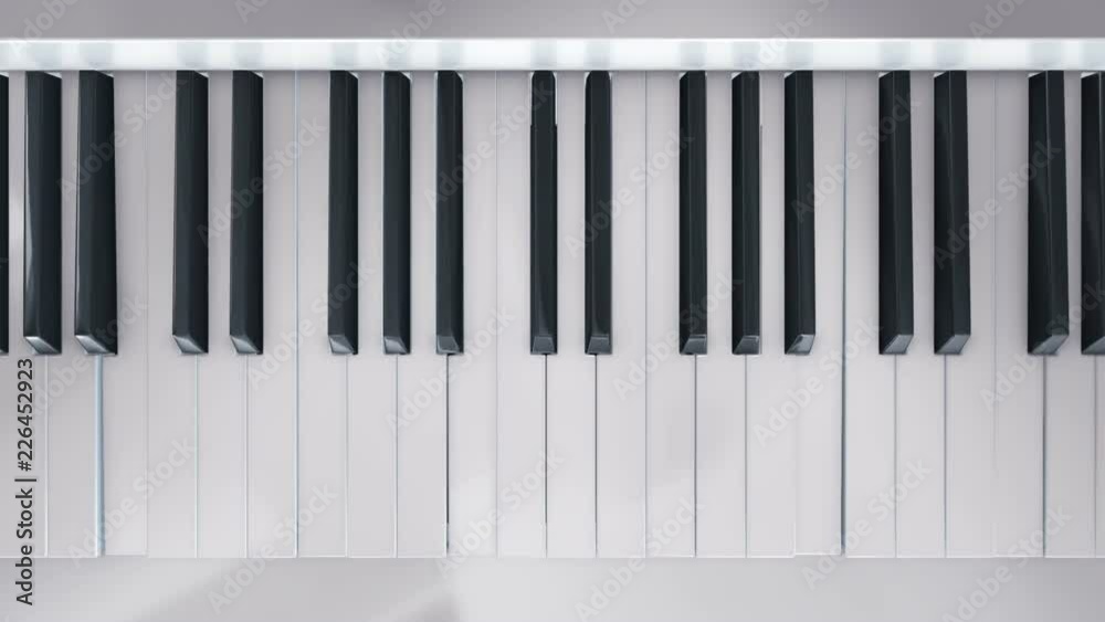 Background with animation of play on piano, synthesizer or electronic ...