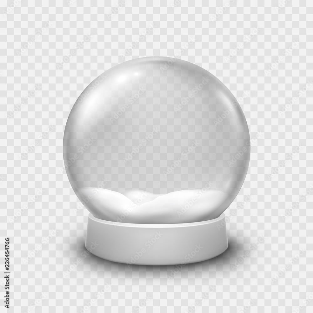 Snow globe or Christmas ball isolated on transparent background. Vector ...
