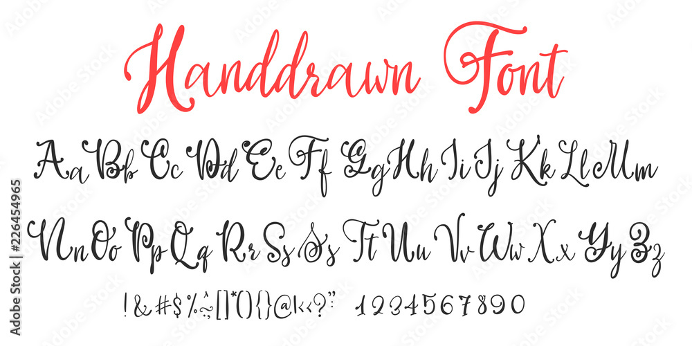 Modern Calligraphy Vintage Handwritten vector Font for Lettering.Trendy ...