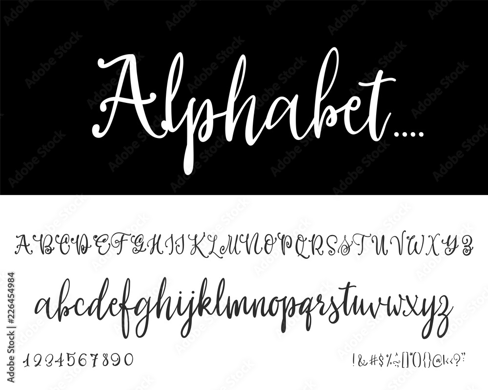 Modern Calligraphy Vintage Handwritten - vector Font for Lettering ...