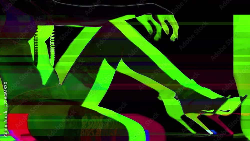 beautiful african female dancer in red lingerie, close up tapping her ...