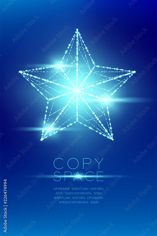 Christmas Star wireframe polygon bokeh light frame structure and lens ...