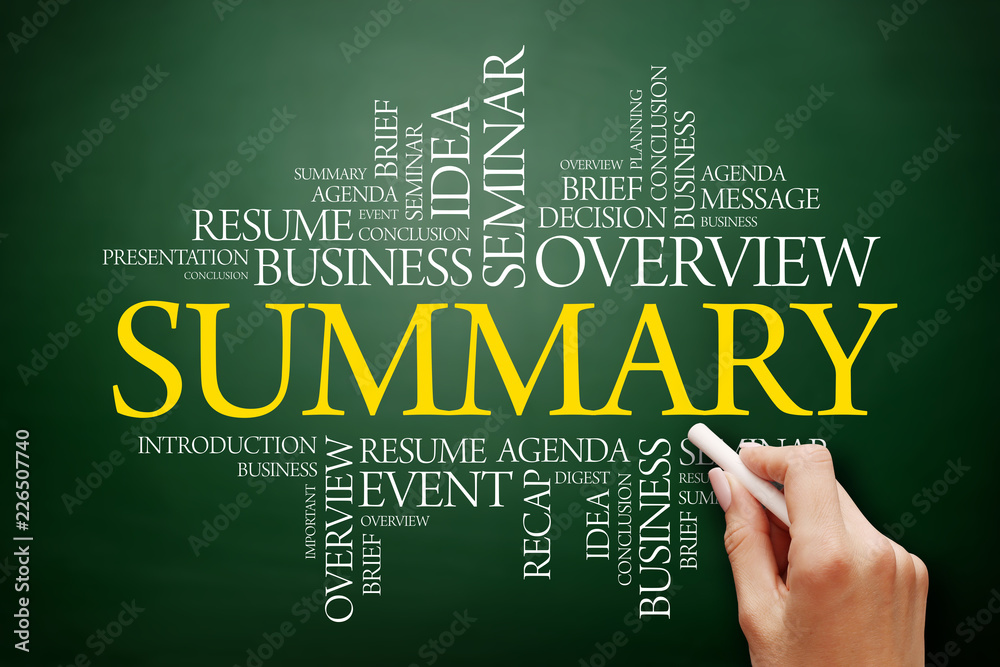 Summary word cloud collage, business concept background. Stock Photo ...