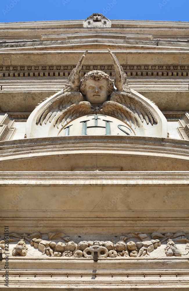 Details of the Church of the Gesu in Rome, Italy. It is the mother ...