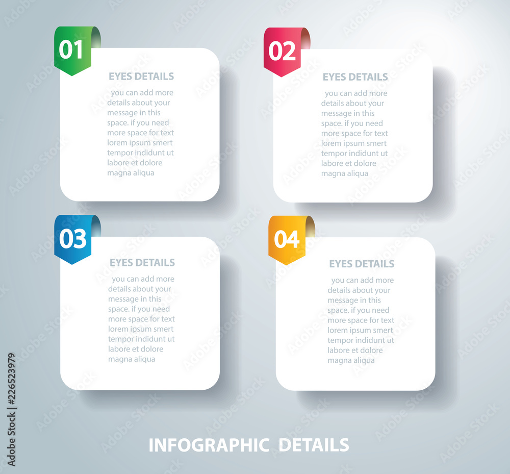 square info graphic Vector template with 4 options. Can be used for web ...