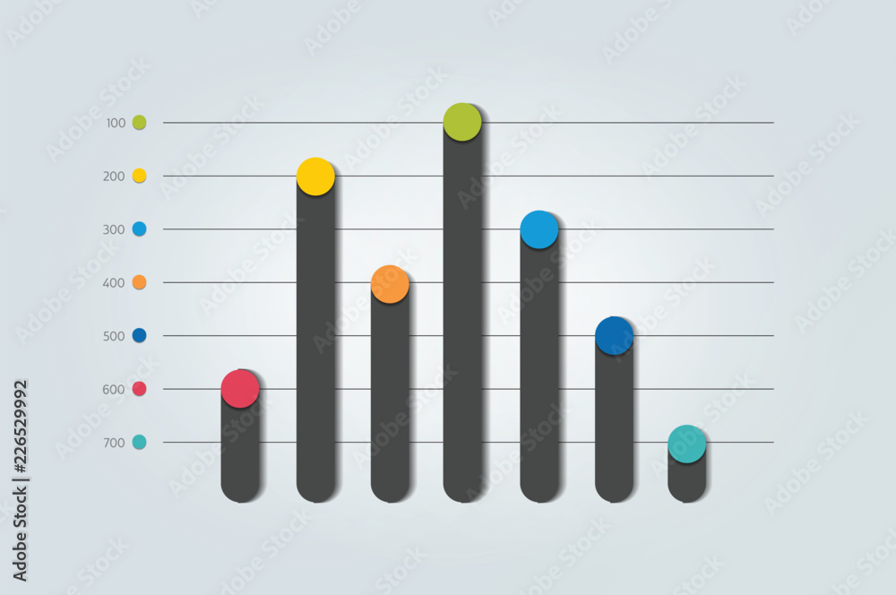 Flat chart, graph. Simply color editable. Infographics elements. Stock ...