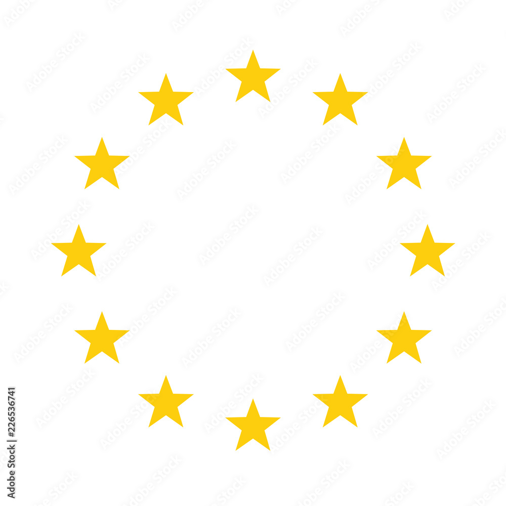 The wreath of stars of EU. Vector illustration. Stock Vector | Adobe Stock