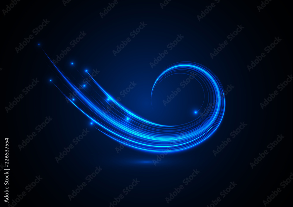 Blue branched neon arc with sparks Stock Vector | Adobe Stock