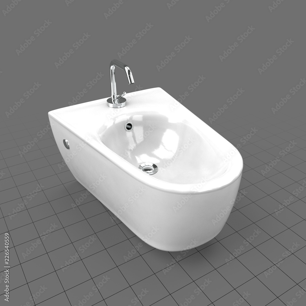 Narrow porcelain bidet Stock 3D asset | Adobe Stock