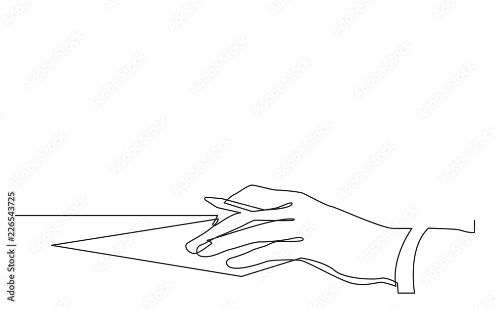 continuous line drawing of hand signing contract Stock Vector | Adobe Stock