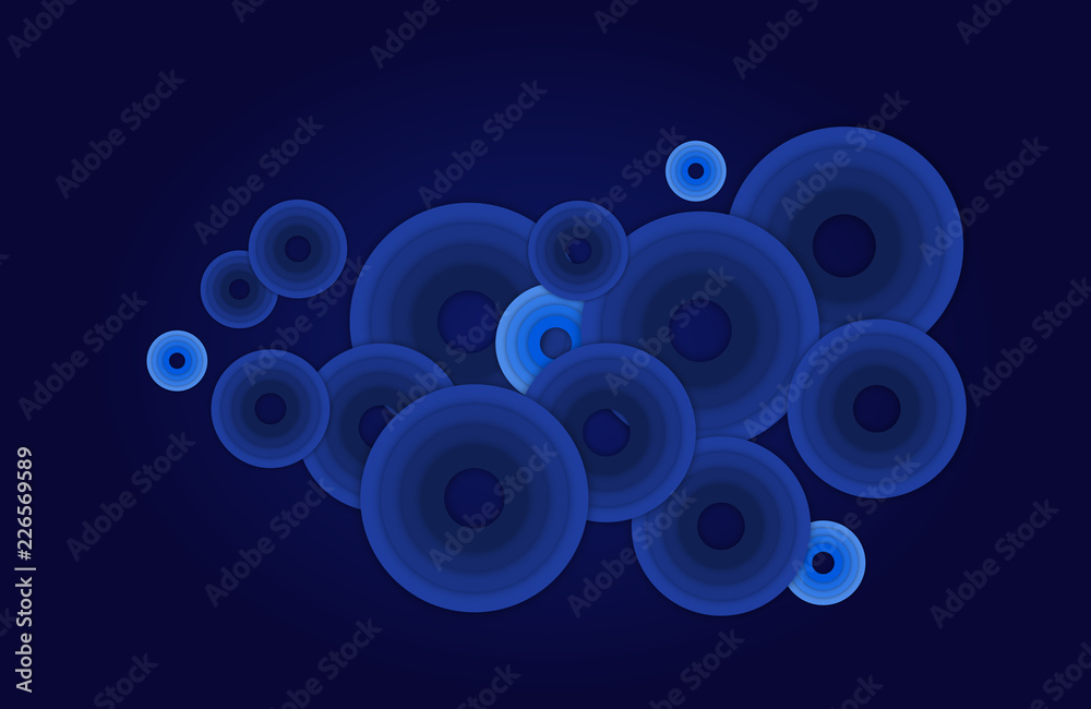 Abstract design blue wallpaper with circles Stock Vector | Adobe Stock