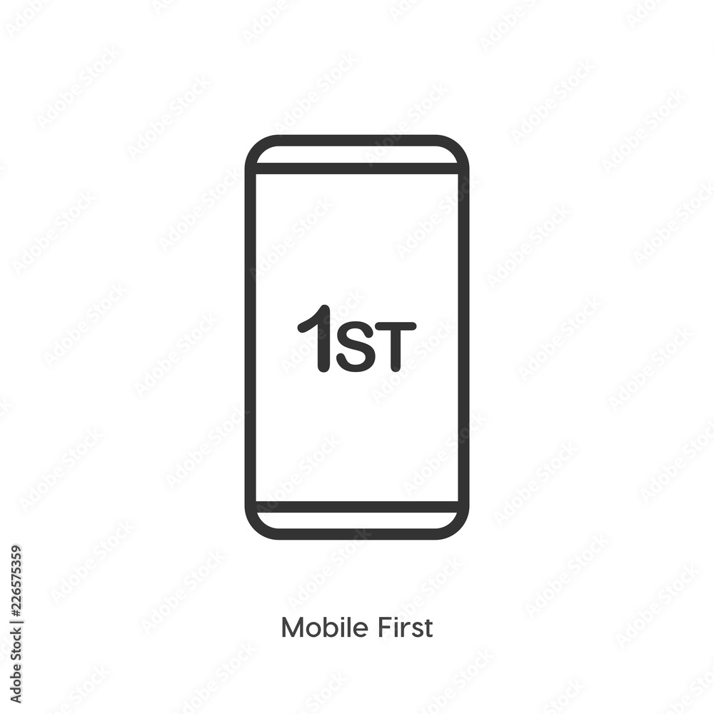 Mobile first vector icon, adaptive mobile web symbol. Modern, simple ...