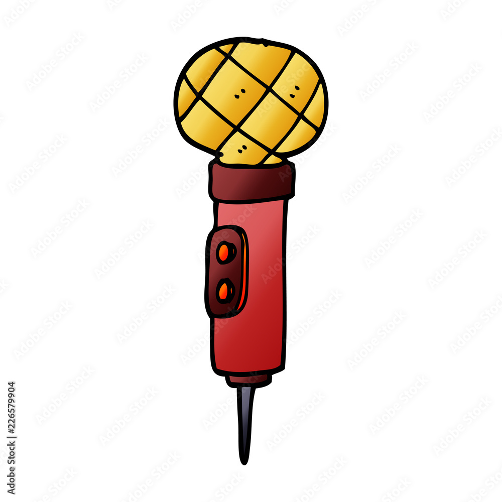 cartoon doodle gold microphone Stock Vector | Adobe Stock