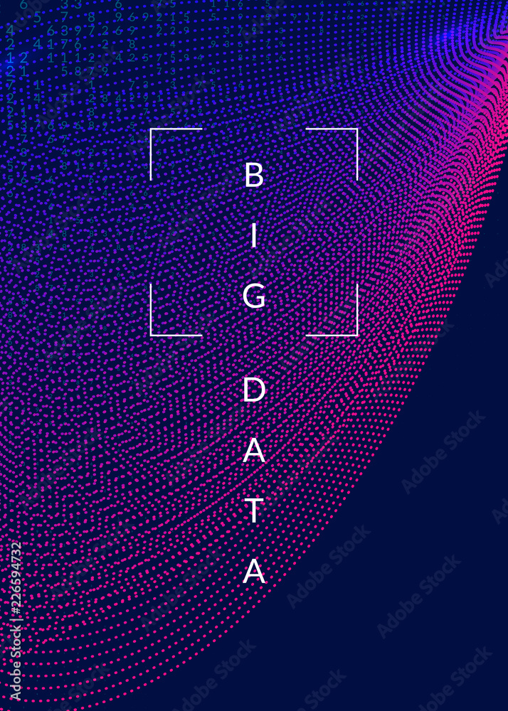 Big data background. Technology for visualization, artificial ...