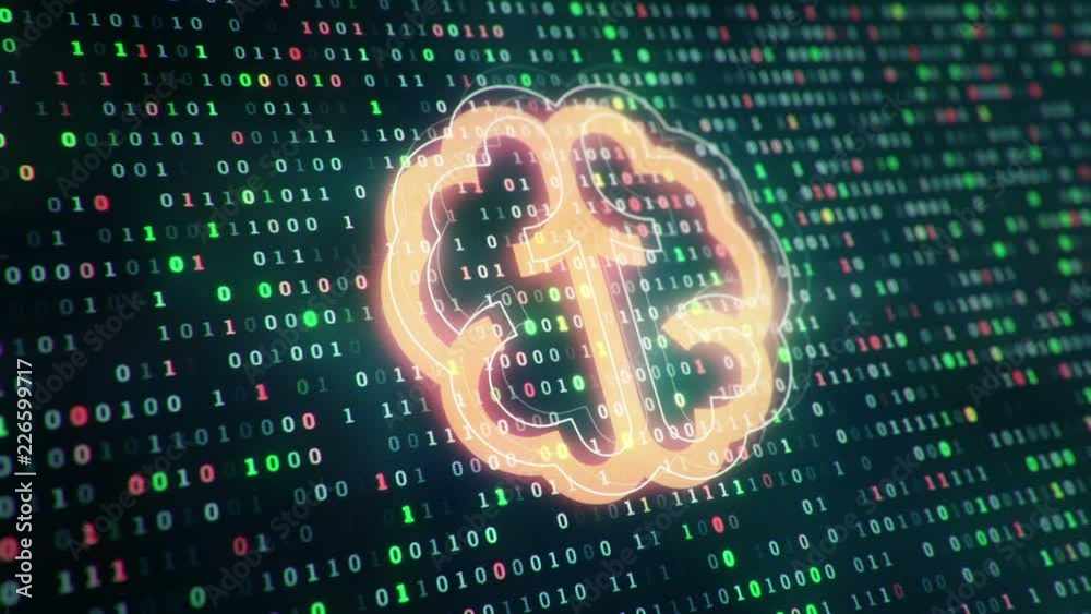 Technological background with changing symbols of binary code from ...