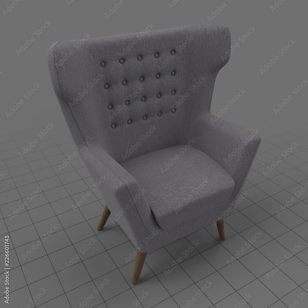 Modern wing chair 3 Stock 3D asset | Adobe Stock
