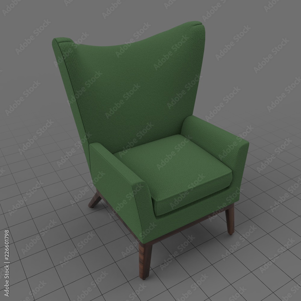 Modern wing chair 4 Stock 3D asset | Adobe Stock