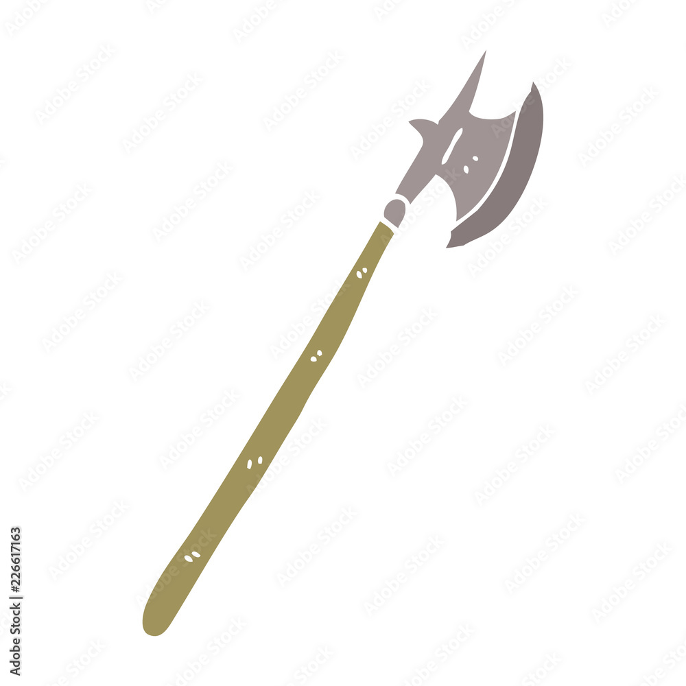 cartoon doodle medieval halberd Stock Vector | Adobe Stock