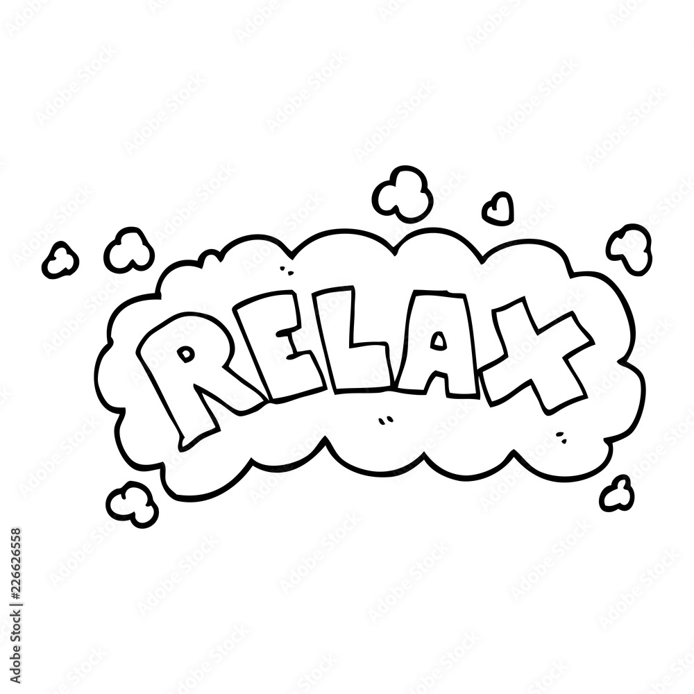 line drawing cartoon relax symbol Stock Vector | Adobe Stock