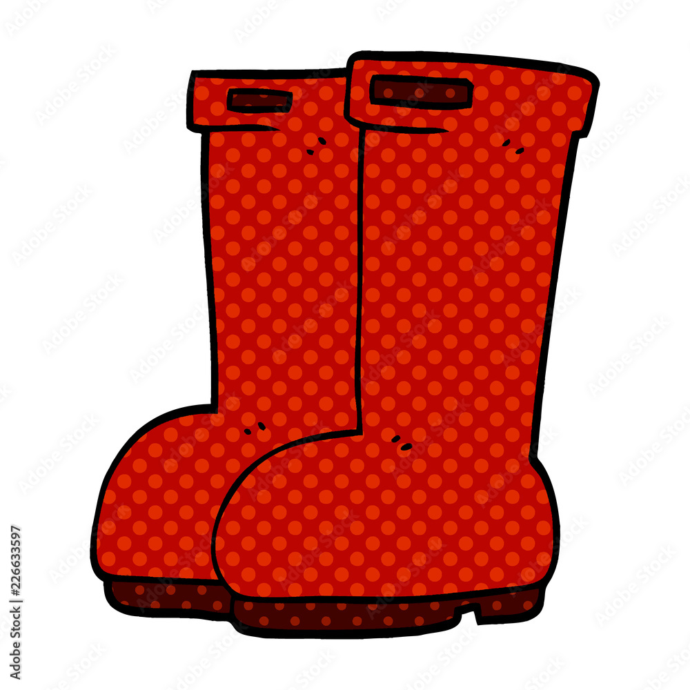 cartoon doodle red wellies Stock Vector | Adobe Stock